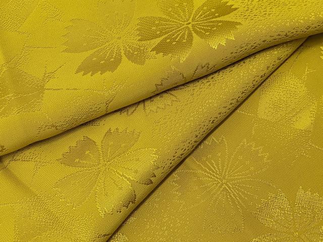 平和屋着物●長襦袢　無双仕立て　色無地　秋桜地紋　金色　やまと誂製　正絹　逸品　未使用　BAAV2358hj