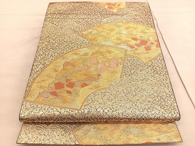 平和屋着物●西陣　織匠十一代目 篠屋宗兵衛 謹製　綴れ唐織　六通柄袋帯　地紙箔散らし文様　金銀糸　正絹　逸品　BAAV5287hv