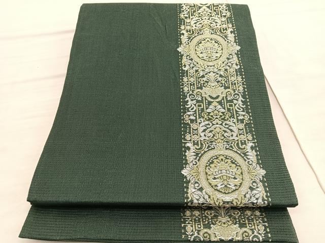 平和屋着物＊夏物　六通柄袋帯　飾花文　金銀糸　正絹　逸品　BAAV5361hv