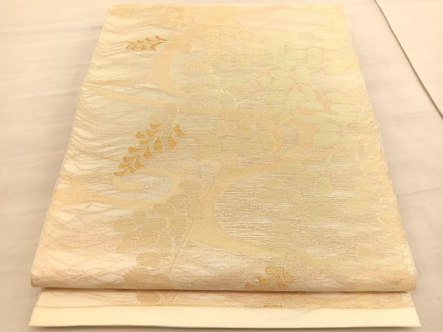 平和屋着物＊夏物　六通柄　本袋帯　流水枝葉文　金糸　正絹　逸品　BAAV5373hv