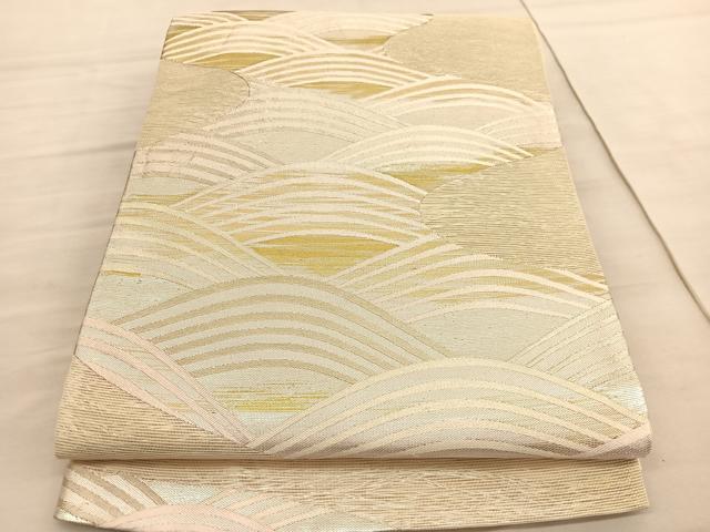 平和屋着物＊夏物　六通柄袋帯　青海波　金銀糸　正絹　逸品　BAAV5378hv