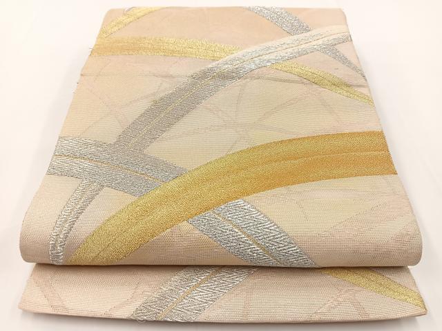 平和屋着物＊夏物　六通柄　本袋帯　唐織　芝草文　金銀糸　正絹　逸品　BAAV7111yc