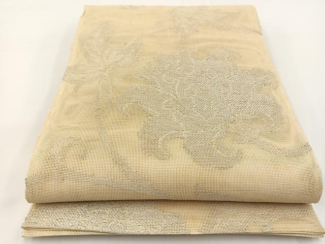 平和屋着物＊夏物　六通柄袋帯　更紗　銀糸　正絹　逸品　BAAV7118yc