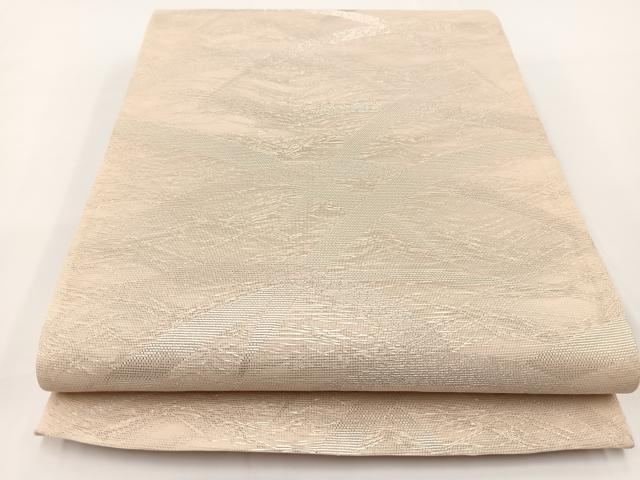 平和屋着物＊夏物　六通柄袋帯　芝草文　銀糸　正絹　逸品　BAAV7119yc