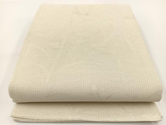 平和屋着物＊夏物　六通柄袋帯　草花文　銀糸　BAAV7123yc