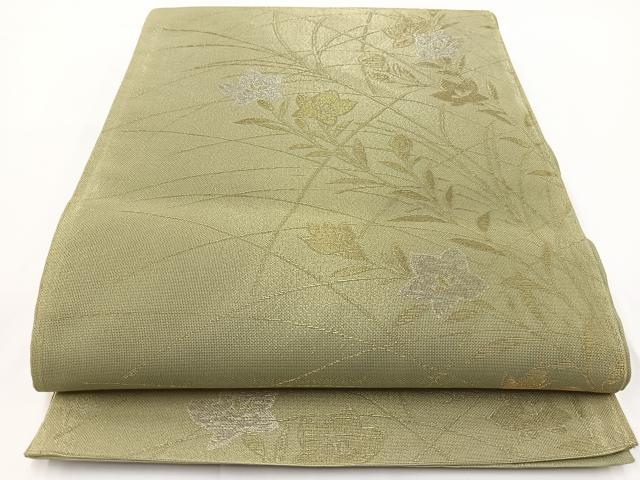 平和屋着物＊夏物　六通柄袋帯　桔梗　金銀糸　正絹　逸品　BAAV7140yc