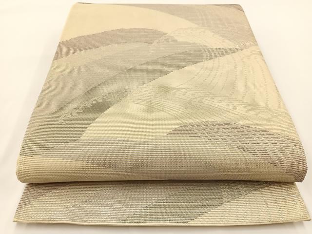 平和屋着物＊夏物　六通柄袋帯　立波文　銀糸　正絹　逸品　BAAV7149yc