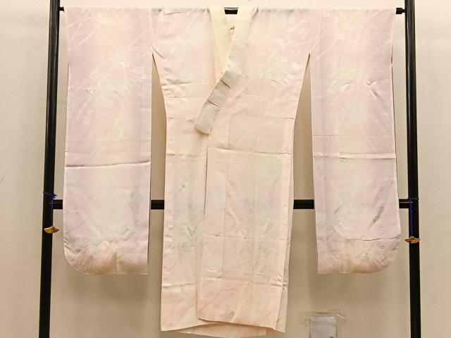 平和屋着物●振袖用長襦袢　無双仕立て　扇面花地紋　暈し染め　京都きもの友禅　正絹　逸品　BAAV8269mz