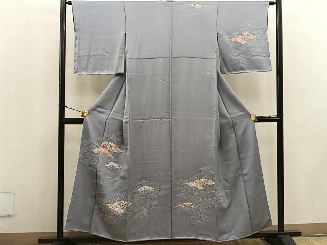 平和屋着物●創業460年・千總　訪問着　片輪車花文　金彩　高島屋扱い　正絹　逸品　未使用　BAAV8399mz