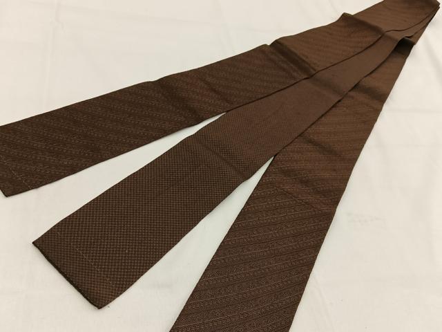 平和屋着物●男性　両面　角帯　斜線文　正絹　逸品　BAAW0049hj