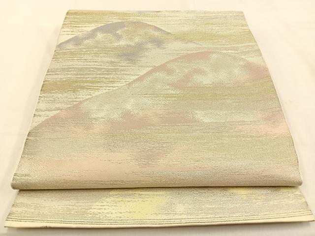 平和屋着物●西陣　川島織物　六通柄　本袋帯　遠山文　金銀糸　正絹　逸品　BAAW0251hj