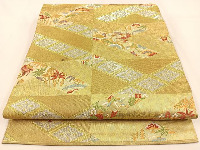 平和屋着物●西陣　川島織物　六通柄　本袋帯　唐織　宝尽くし花菱文　金銀糸　引箔　正絹　逸品　BAAW0312hj