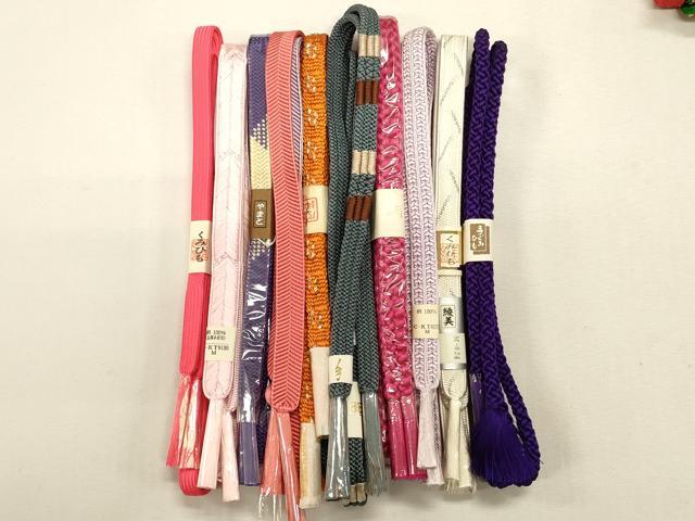 平和屋着物●和装小物　上質な帯締め10本セット　平組　丸組　笹浪組　大和組　礼装用　など　逸品　未使用CAAI9836qe