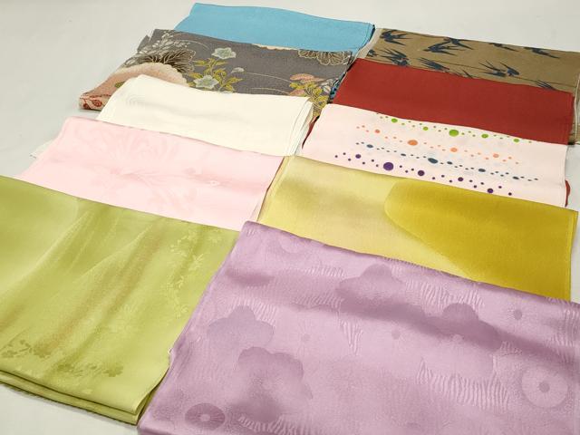 平和屋着物★和装小物　上質な帯揚げ10枚　乱菊　つばめ　草花文　ぼかし染　金糸　未使用多数　逸品　CAAI9904qe