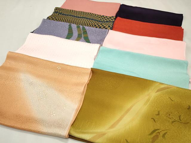 平和屋着物★和装小物　上質な帯揚げ10枚　丹後ちりめん　成り物　変わり市松　色無地　銀彩　逸品　CAAI9913qe