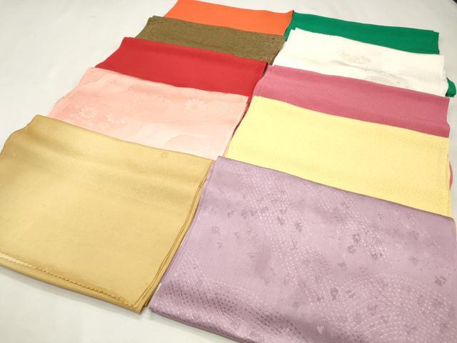 平和屋着物★和装小物　上質な帯揚げ10枚　礼装用　扇面唐草文　色無地　ぼかし染　金糸　逸品　CAAI9916qe