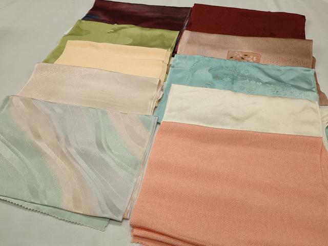 平和屋着物★和装小物　上質な帯揚げ10枚　金通し地　秋草地紋　舞花文　ぼかし染　金銀彩　未使用あり　逸品　CAAI9927qe