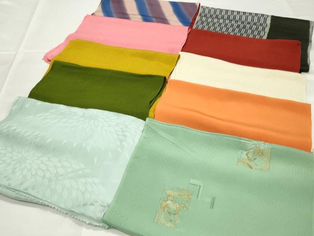 平和屋着物★和装小物　上質な帯揚げ10枚　色無地　矢羽根　縮緬　未使用あり　逸品　CAAI9935qe