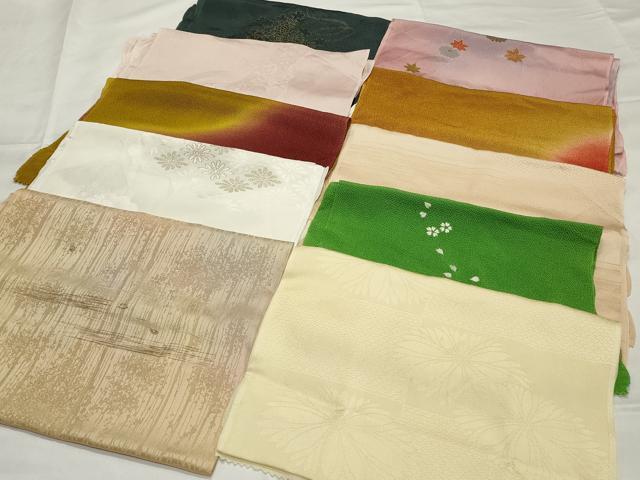 平和屋着物★和装小物　上質な帯揚げ10枚　刺繍　金銀糸　花菱　舞花　ぼかし染　金彩　逸品　CAAI9945qe