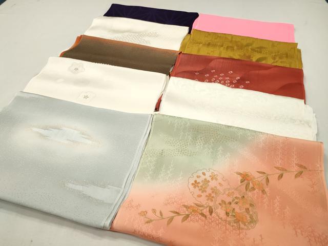 平和屋着物★和装小物　上質な帯揚げ10枚　礼装用　雪輪花文　乱菊　ぼかし染　金糸　金彩　未使用あり　逸品　CAAI9969qe