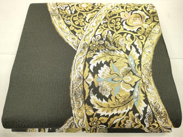 平和屋着物●織司　井筒屋　六通柄袋帯　花唐草文　金糸　正絹　逸品　未使用　CAAJ1584eg