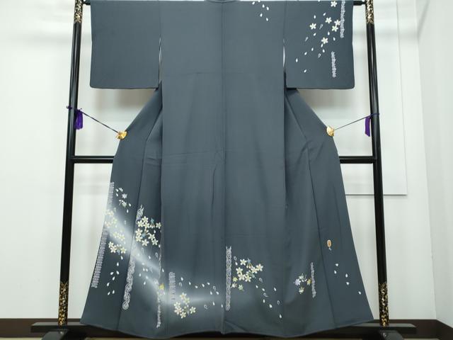 平和屋着物●本加賀友禅作家　寺井英世　訪問着　作家物　楓花文　正絹　逸品　CAAK4073vf