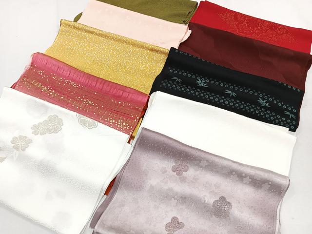 平和屋着物★和装小物　上質な帯揚げ10枚セット　梅　箔散らし　色無地　金彩　逸品　CAAL0419xi