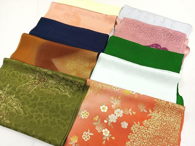 平和屋着物★和装小物　上質な帯揚げ10枚セット　絞り　青梅波　菊　金彩　逸品　CAAL0421xi