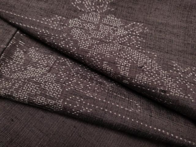 平和屋着物●結城紬　100亀甲　草花文　正絹　逸品　CAAO2376hy