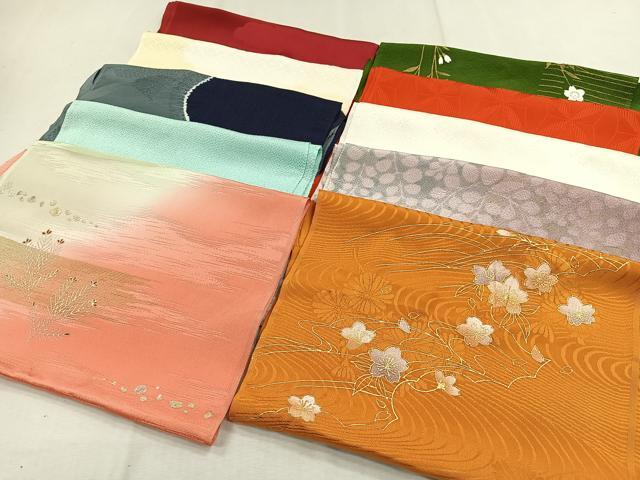 平和屋着物★和装小物　上質な帯揚げ10枚セット　逸品　CAAO3466ua
