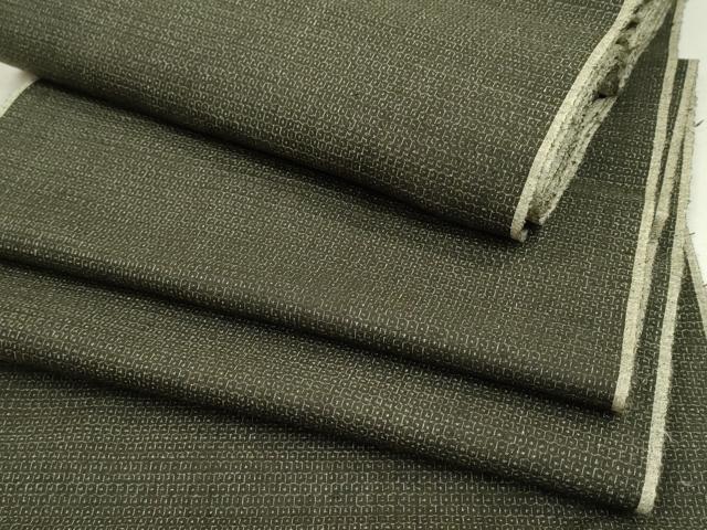平和屋着物●本場結城紬　重要無形文化財　反物　８０亀甲　総詰め　柳煤竹色　着尺　逸品　未使用　CAAO3678ju