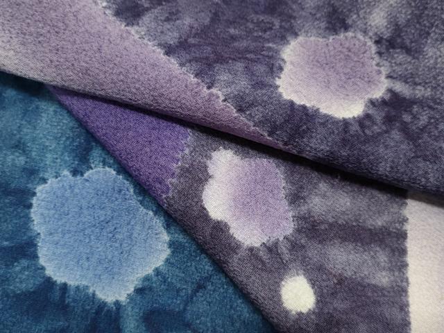 平和屋着物●上質な小紋　斜線舞花文　暈し染め　正絹　逸品　CAAP1875ze