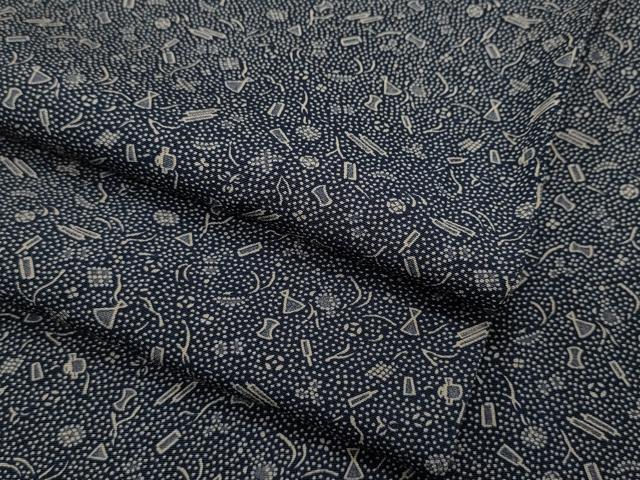 平和屋着物▽江戸小紋　単衣　宝尽くし小紋柄　正絹　逸品　CAAP5519ut