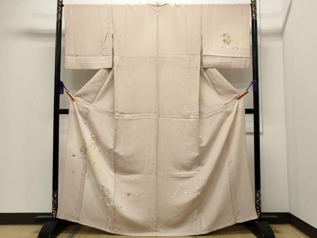 平和屋着物▽訪問着　単衣　花籠文　暈し染め　正絹　逸品　CAAP5590ut