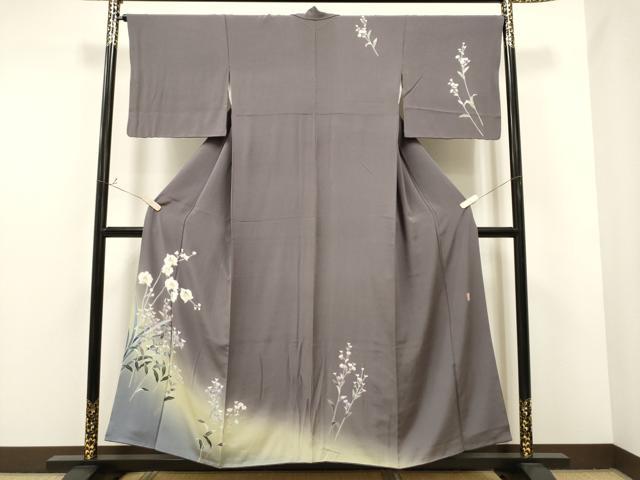 平和屋着物●十日町友禅　女流作家　遠田藤舟 　訪問着　枝花文　暈し染め　正絹　逸品　CAAP6991hy