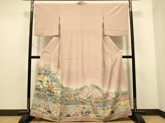 平和屋着物●京加賀友禅　松本健一　黒留袖　風景草花文　暈し染め　正絹　逸品　CAAP7115hy