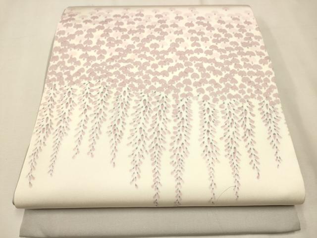 平和屋着物●塩瀬　九寸開き名古屋帯　藤花房　正絹　逸品　CAAP7179hy