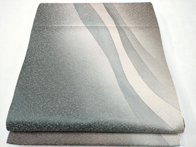 平和屋着物●全通柄袋帯　吉祥文　銀通し地　正絹　逸品　CAAP7183hy