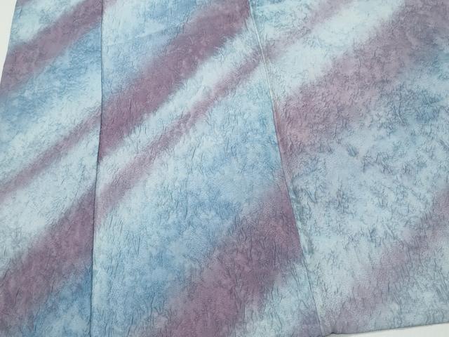 平和屋着物▽上質な小紋 単衣 ふくれ織 霞斜線文 正絹 逸品