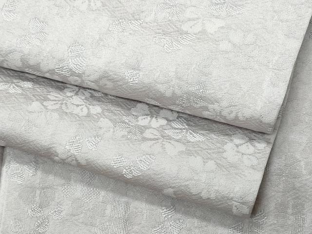 平和屋着物▽上質な色無地　単衣　舞花地紋　源氏鼠色　正絹　逸品　CAAQ0039vf