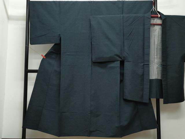 平和屋着物▽男性　紬　単衣　アンサンブル　色無地　百入茶色　正絹　逸品　CAAQ0052vf