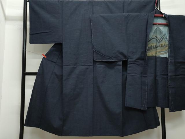 平和屋着物▽男性　小紋　単衣　アンサンブル　霞文　CAAQ0053vf