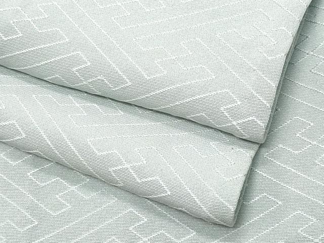 平和屋着物▽上質な色無地　単衣　紗綾形地紋　青磁鼠色　正絹　逸品　未使用　CAAQ0058vf