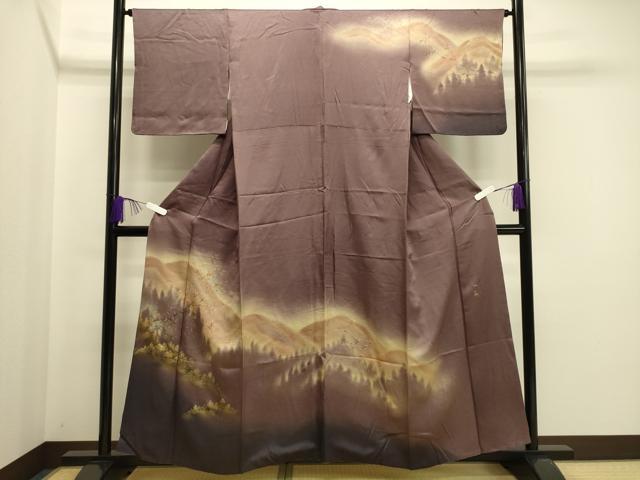 平和屋着物●染色作家　高橋一海　訪問着　遠山風景文　暈し染め　金彩　正絹　逸品　CAAQ1540gh