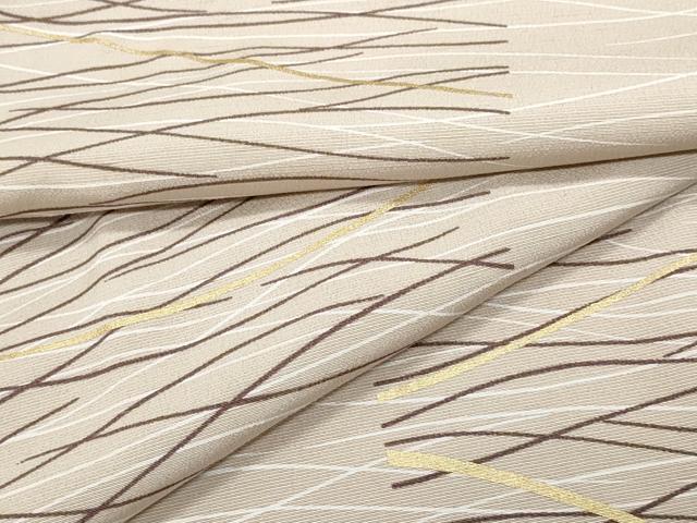 平和屋着物●上質な紬　市松吉祥文　金彩　正絹　逸品　CAAQ9071vf