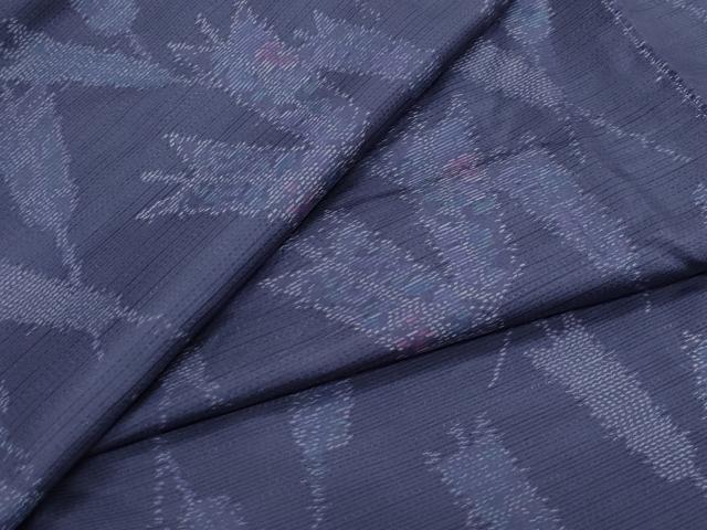 平和屋着物●本場大島紬　矢羽根草花文　正絹　逸品　CAAQ9124vf