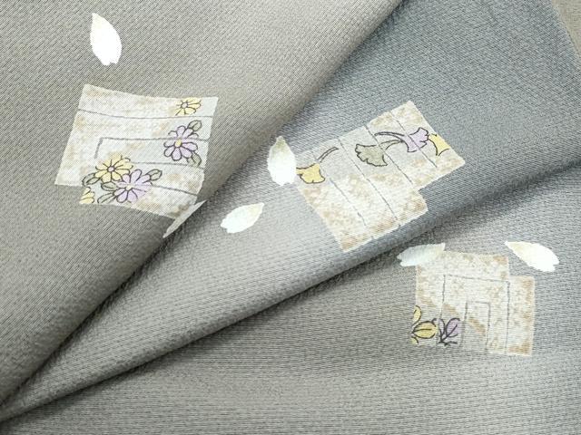 平和屋着物●上質な小紋　源氏香草花文　暈し染め　正絹　逸品　CAAQ9147vf