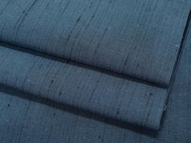 平和屋着物●男性　紬　鉄御納戸色　やまと誂製　正絹　逸品　CAAQ9175vf