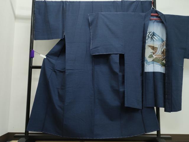 平和屋着物●男性　結城紬　杢　アンサンブル　さが美扱い　正絹　逸品　CAAQ9184vf