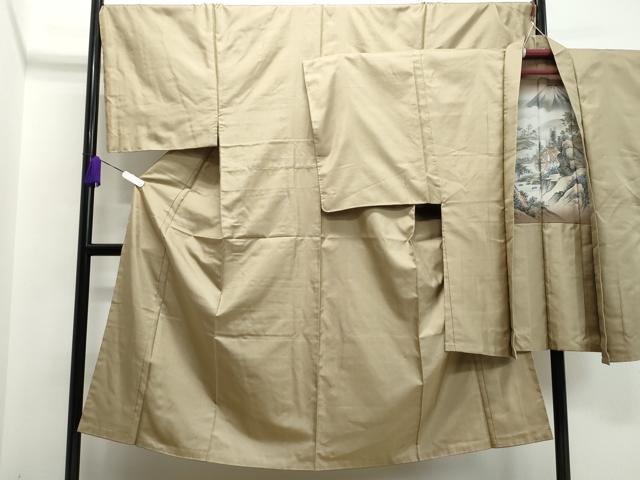 平和屋着物●男性　お召　吉祥文　アンサンブル　正絹　逸品　CAAQ9185vf